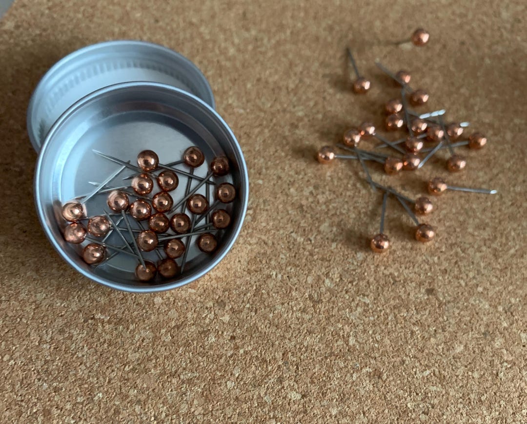 Globe Rose Gold Ball Push Pins / Cute Corkboard Pins / Thumb Tacks ...