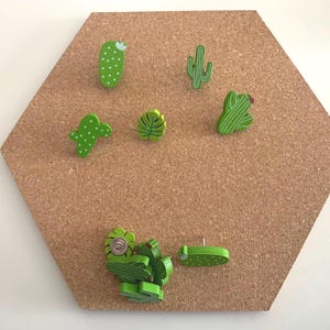 Cactus Themed Push Pins Corkboard / Thumb Tacks / Drawing Pins - Etsy