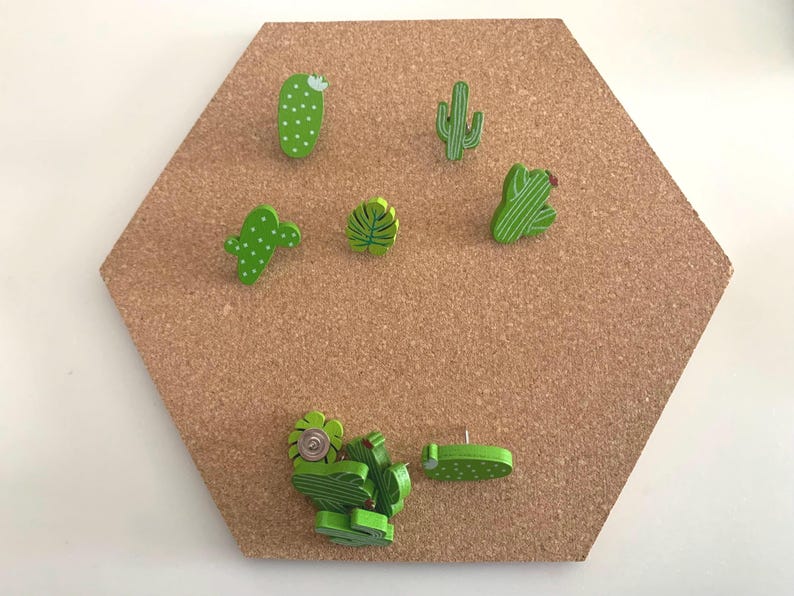 Cactus Themed Push Pins Corkboard / Thumb Tacks / Drawing Pins - Etsy