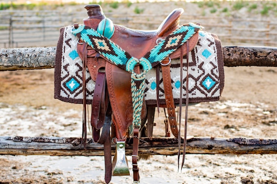 MADE TO ORDER Turquoise Lake Wool Saddle Blanket & Mohair - Etsy