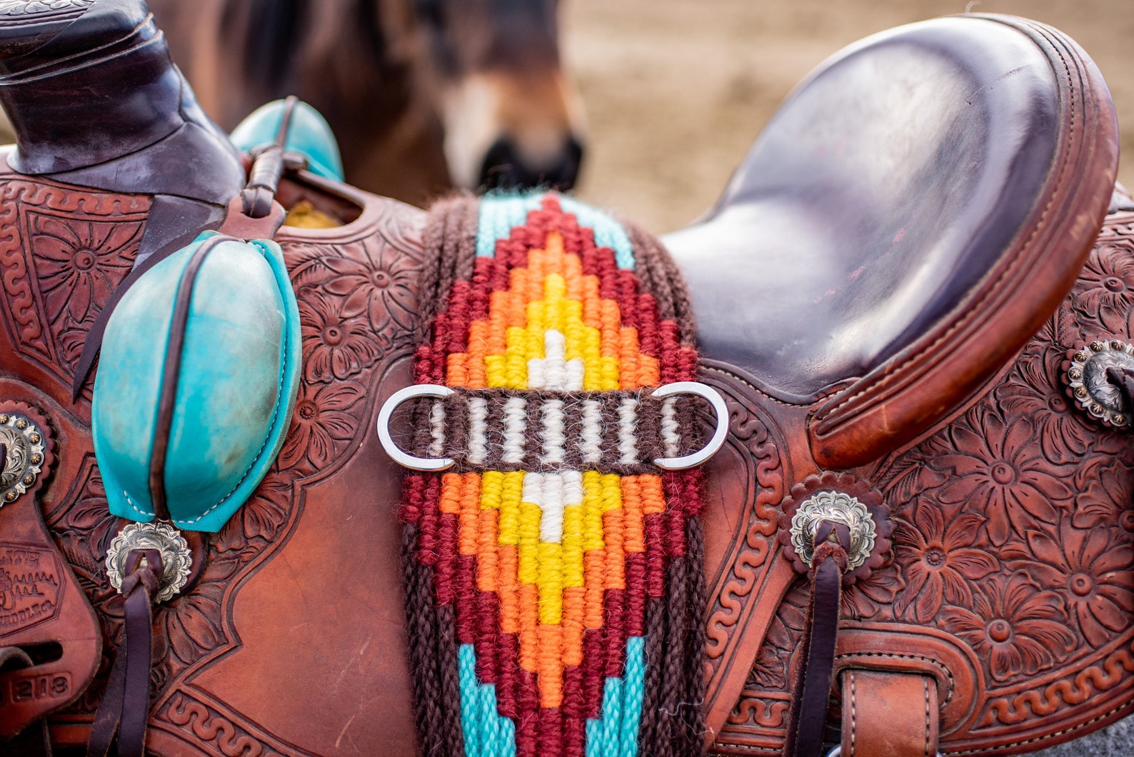 MADE TO ORDER Turquoise and Brown Mohair Cinch - Etsy