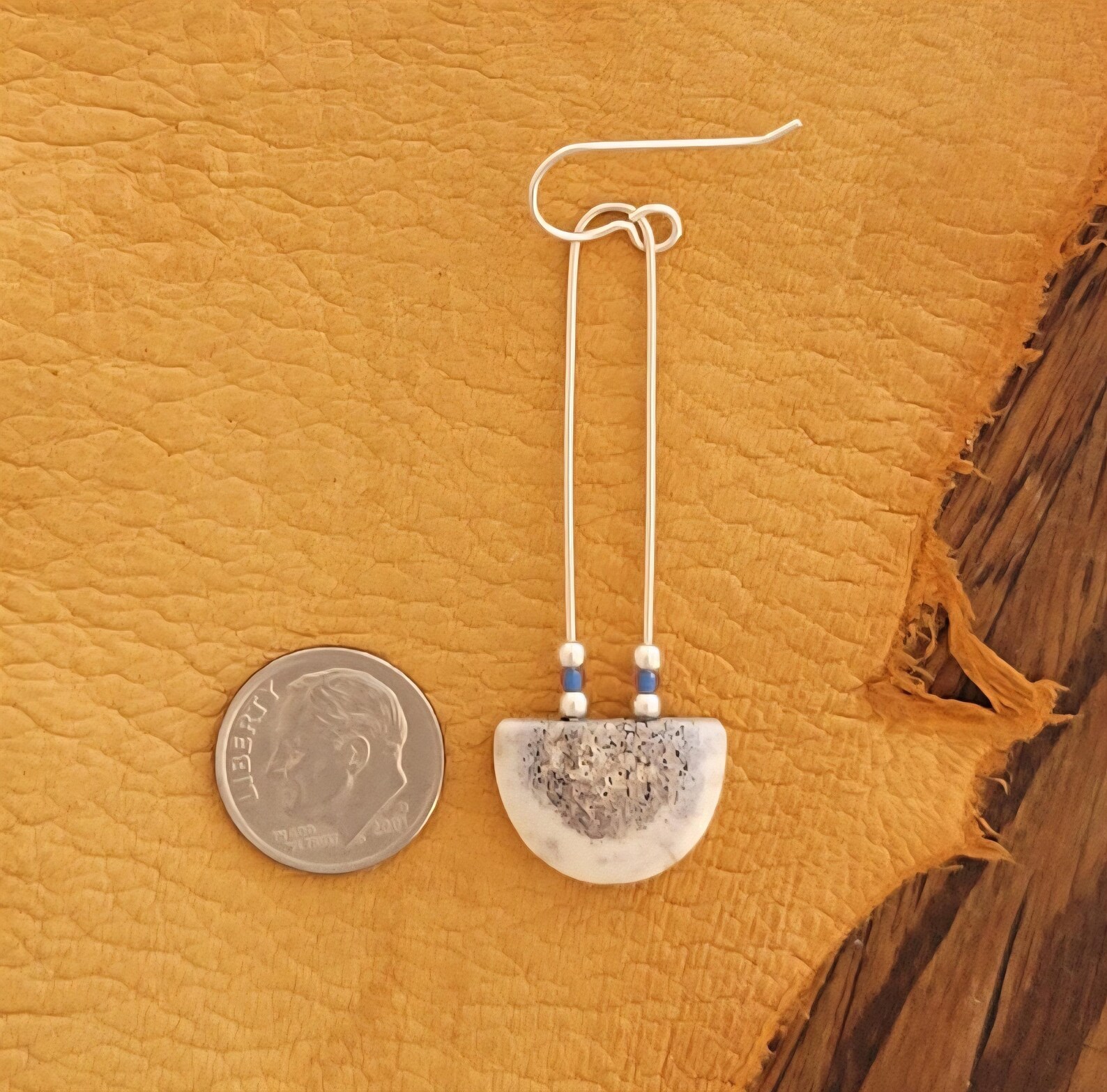 Elk Antler Hemi Loop Earrings With Sterling Silver Accents and Earwires ...