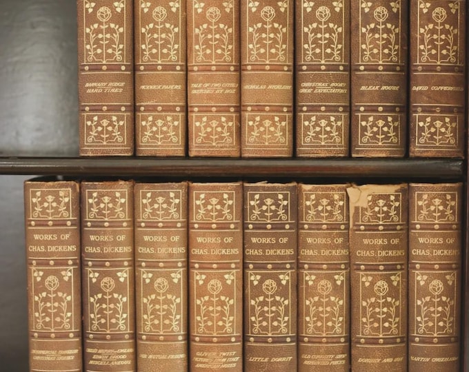 Antique Complete 15 Volume Book Set of Charles Dickens Works Circa 1900 ...