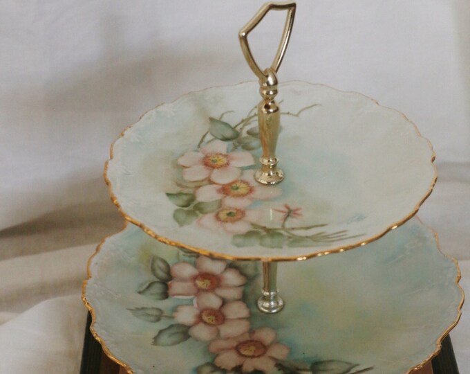 1982 Handmade Two Tier Cake Appetizers Serving Stand / Cupcake Stand ...