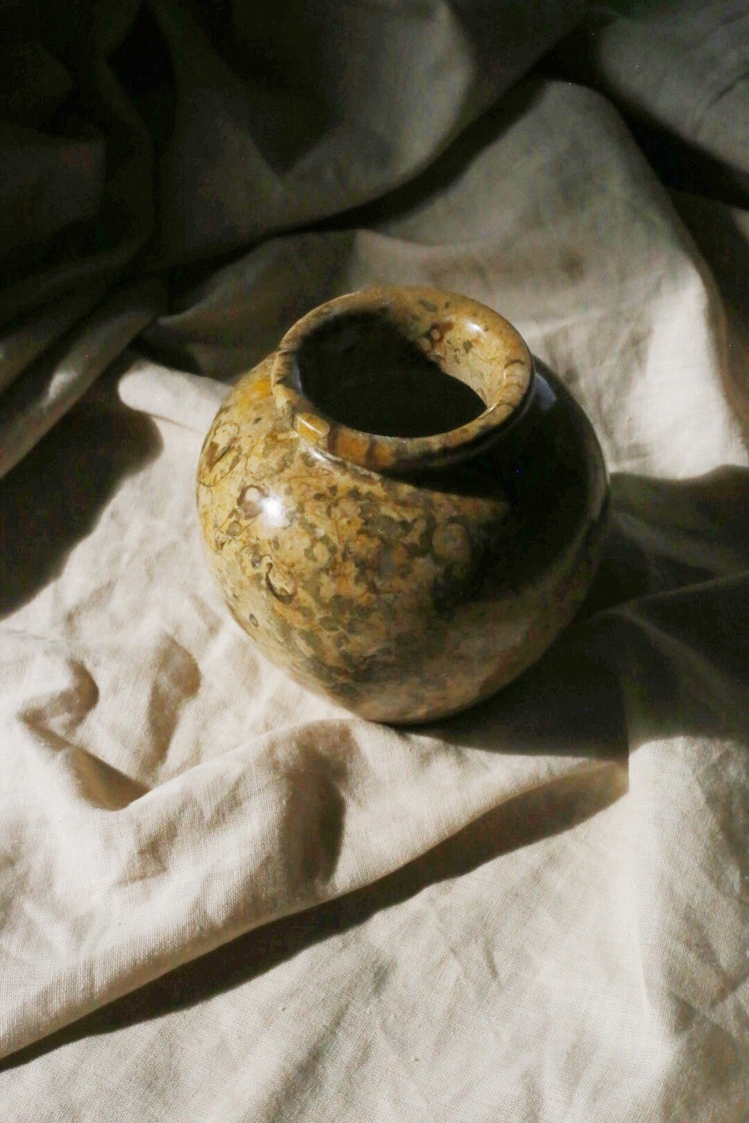 Vintage Marble Fossil Stone Vase Made in Pakistan / Vintage - Etsy