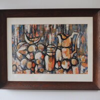 Original Abstract Painting, 6x6 Painting on Paper, Mixed Media Collage ...