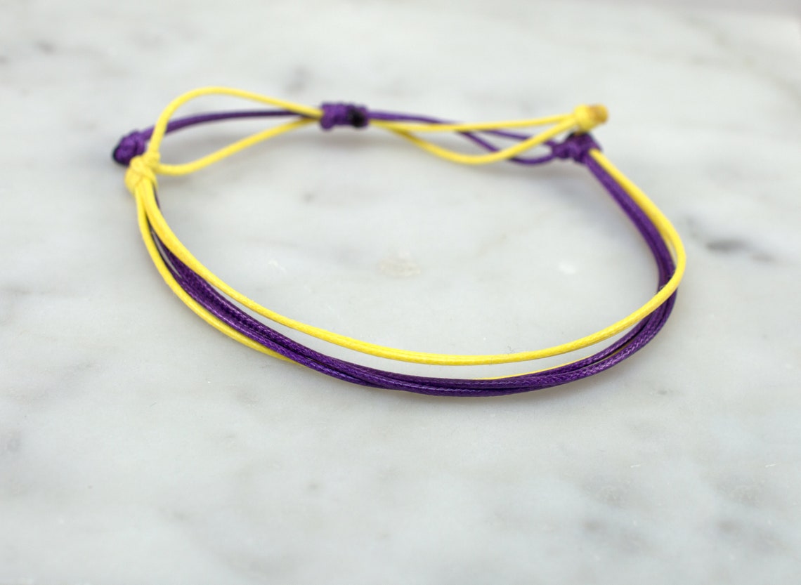 Purple and Gold Cord Bracelet Minnesota String Bracelet | Etsy