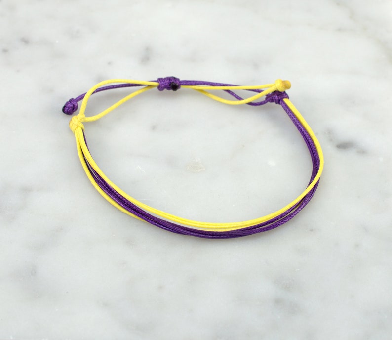 Purple and Gold Cord Bracelet Minnesota String Bracelet | Etsy