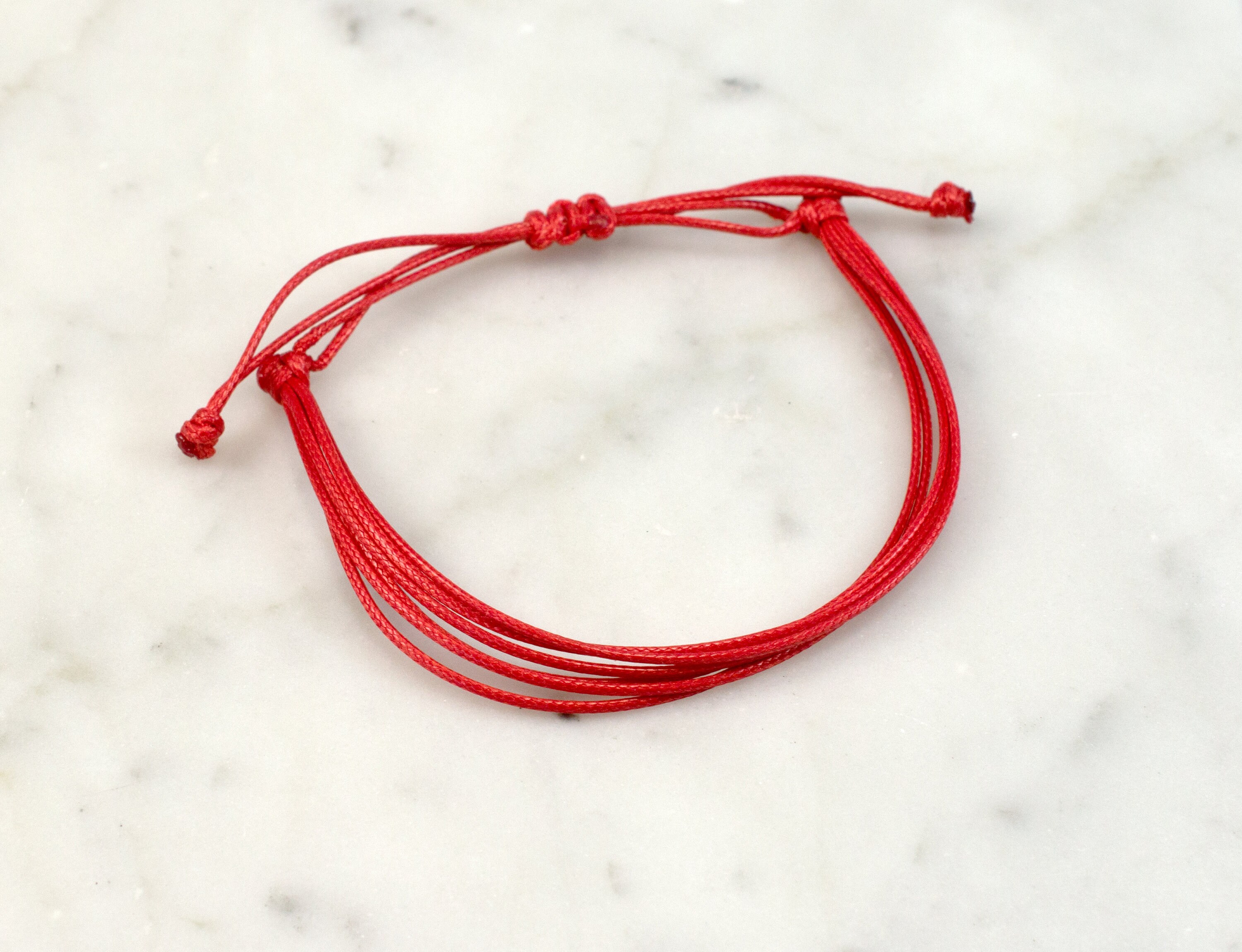Red String BraceletWax Cord Bracelet Red Bracelet | Etsy