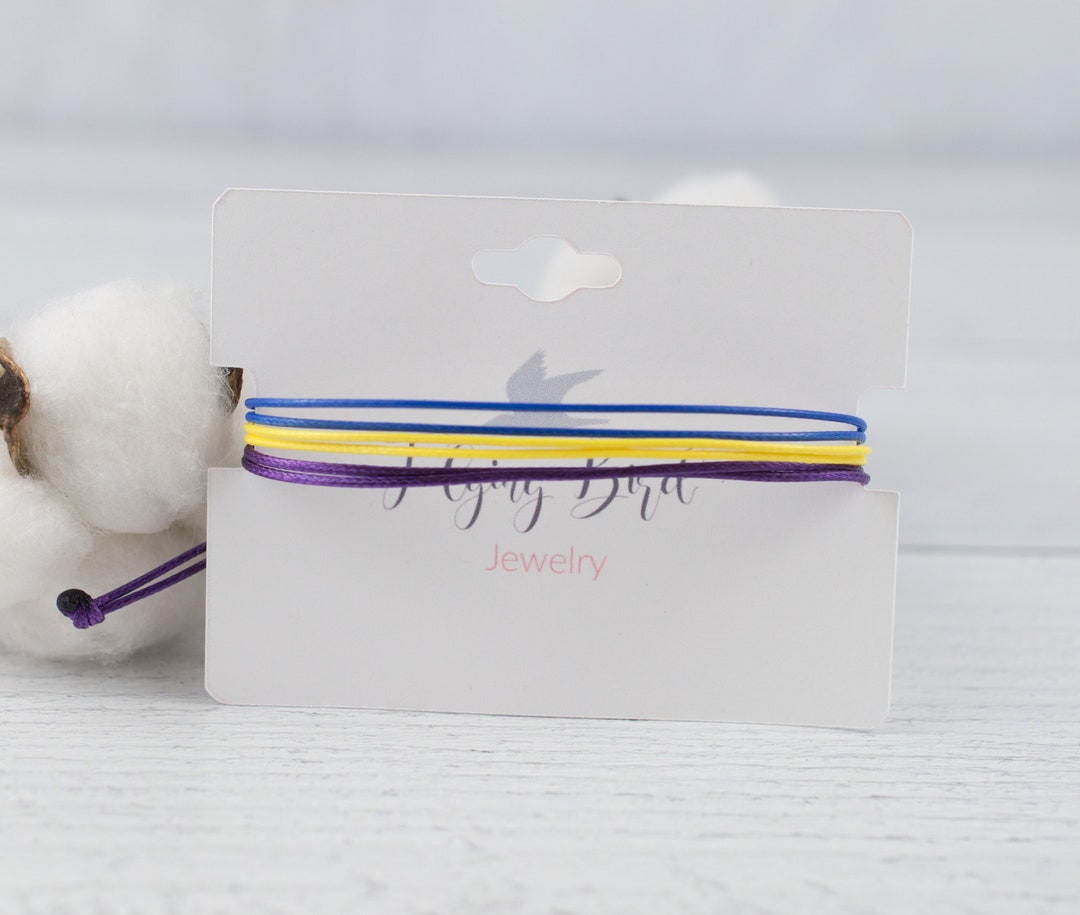 Bladder Cancer Awareness Bracelet: Blue, Purple, Yellow Waterproof Cord ...