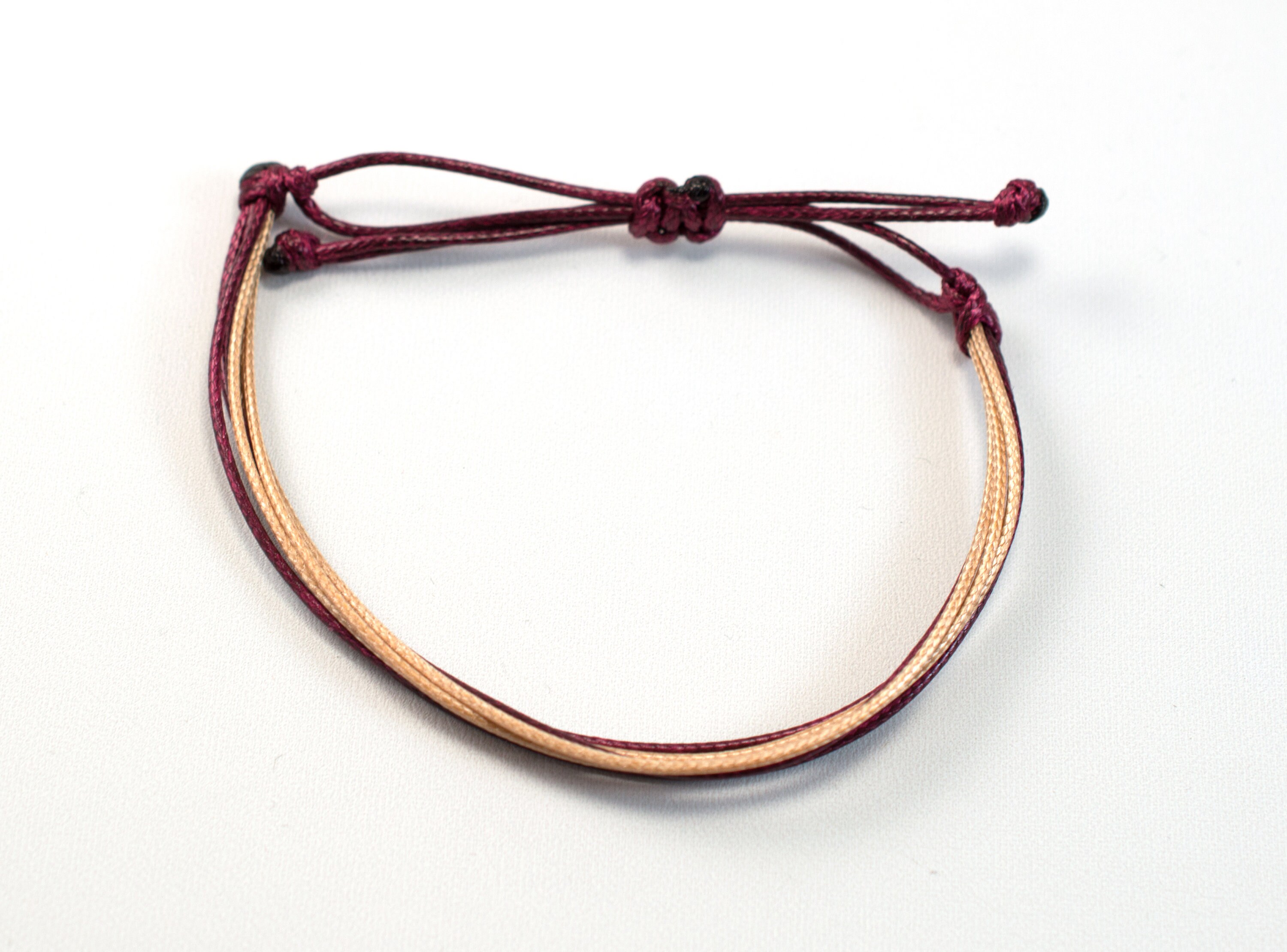 Gold and Maroon Waterproof Adjustable Bracelet Tan and | Etsy