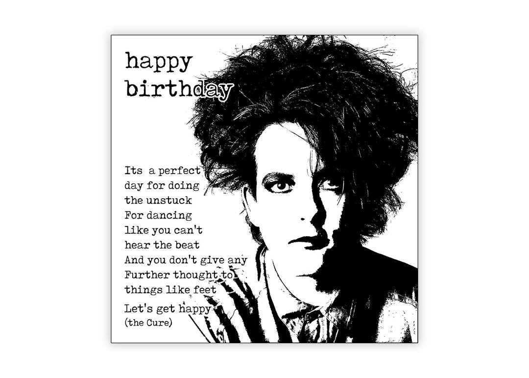 The Cure Birthday Card. Robert Smith. 1980's. 1990's. Personalise It ...