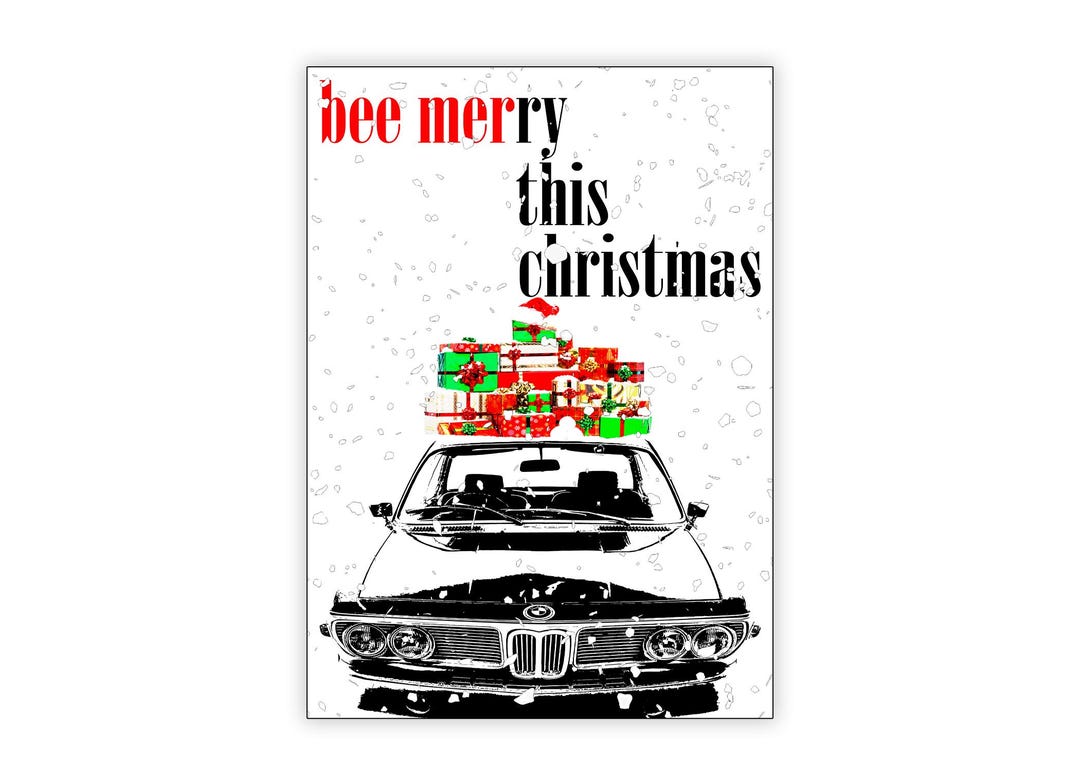 BMW Christmas Card. Classic Car Christmas Card. Choice of Sizes ...