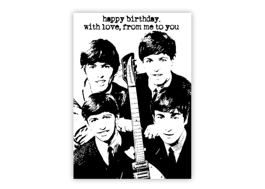 The Beatles Birthday Card. 'from Me to You'. Black and White ...