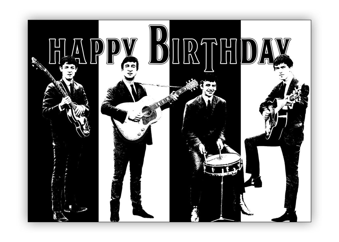 The Beatles Birthday Card. Personalise It. Choice of Sizes. - Etsy