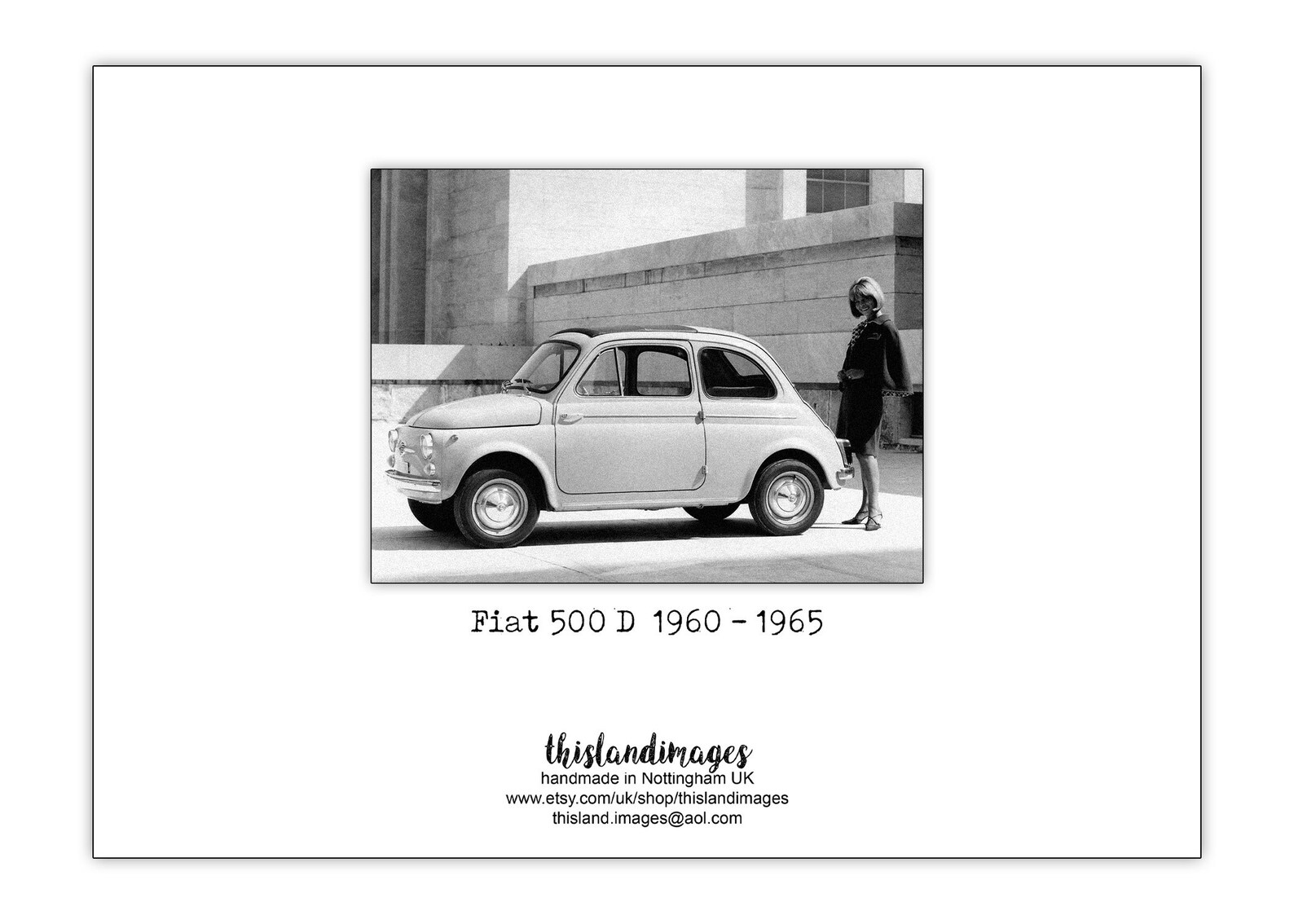Fiat 500 Classic Car Birthday Card. Personalise It! Choice Ofsizes - Etsy