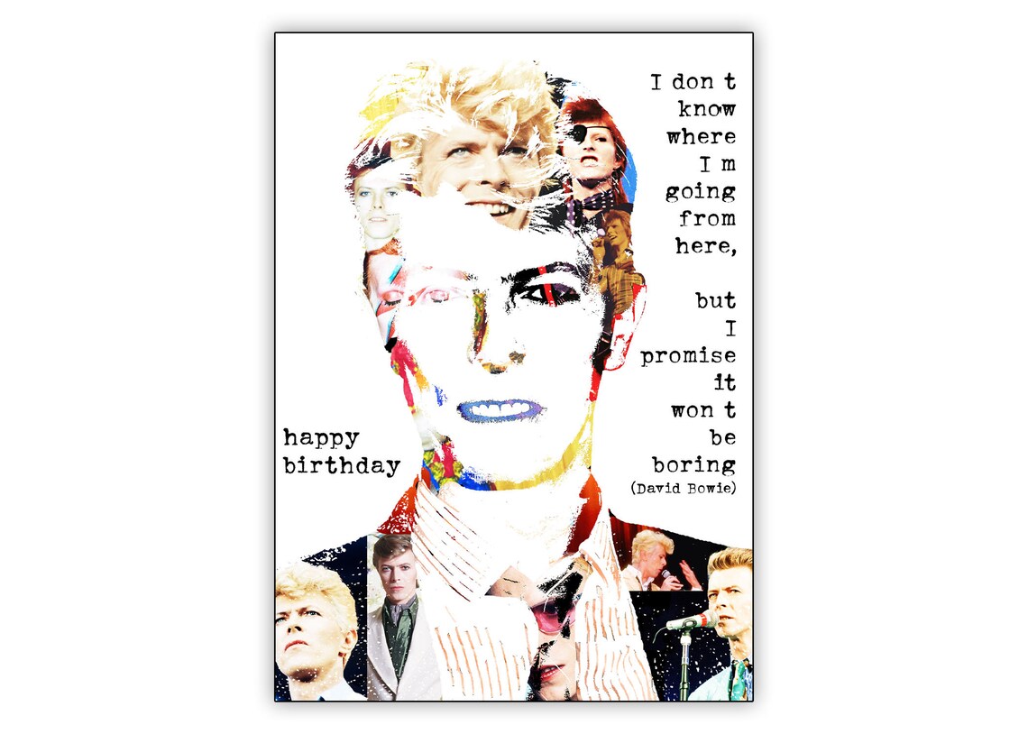 David Bowie Birthday Card. Collage. 70's 80's 90's - Etsy