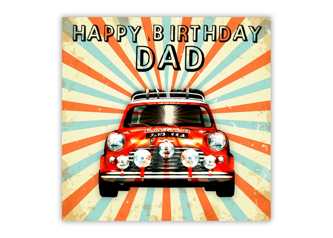 MINI COOPER Birthday Card. Classic Car. Vintage. Retro. Monte Carlo ...