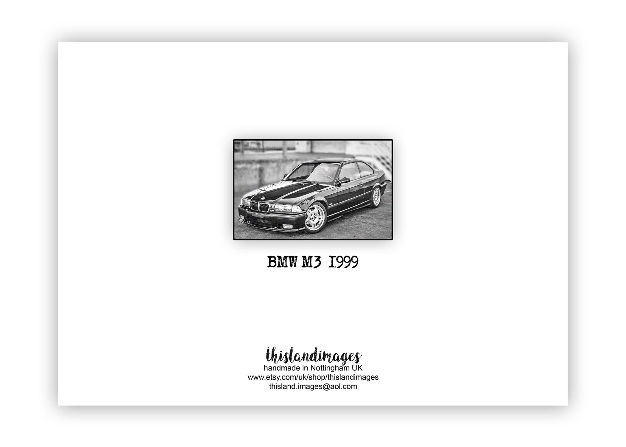 Classic Car Birthday Card. 1999 BMW M3 Choice of Sizes. Personalise It ...