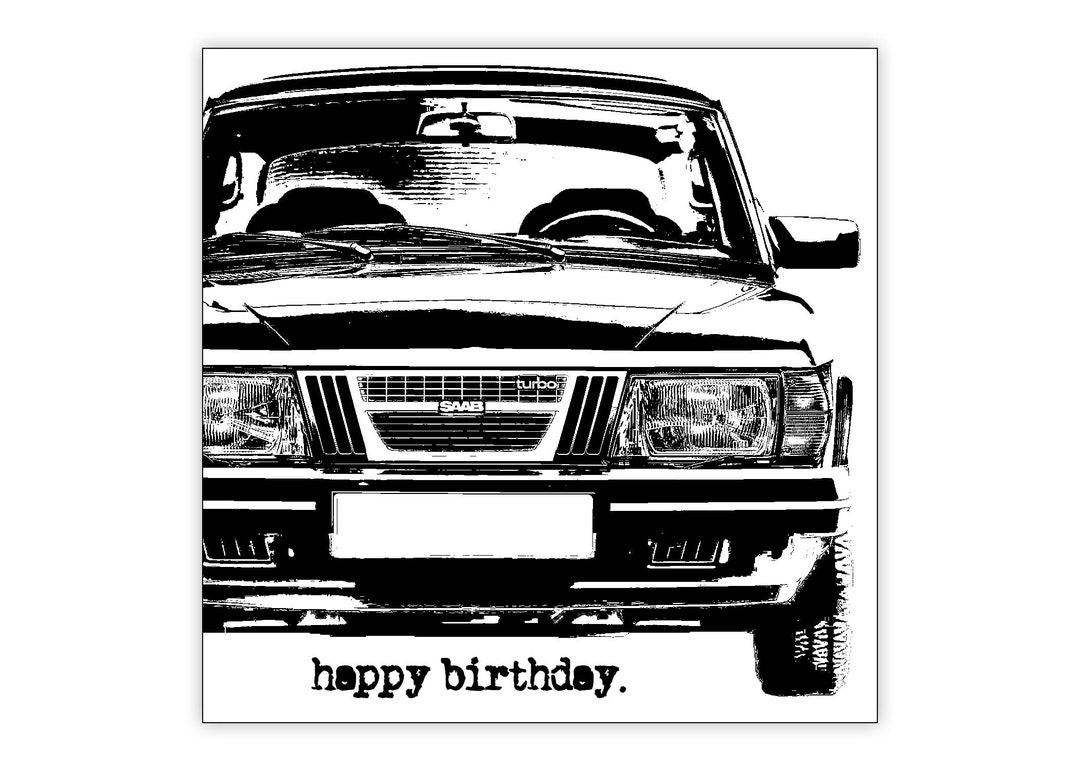 Classic Car Birthday Card. Saab 900turbo 1978 - 1983. Choice of Sizes ...
