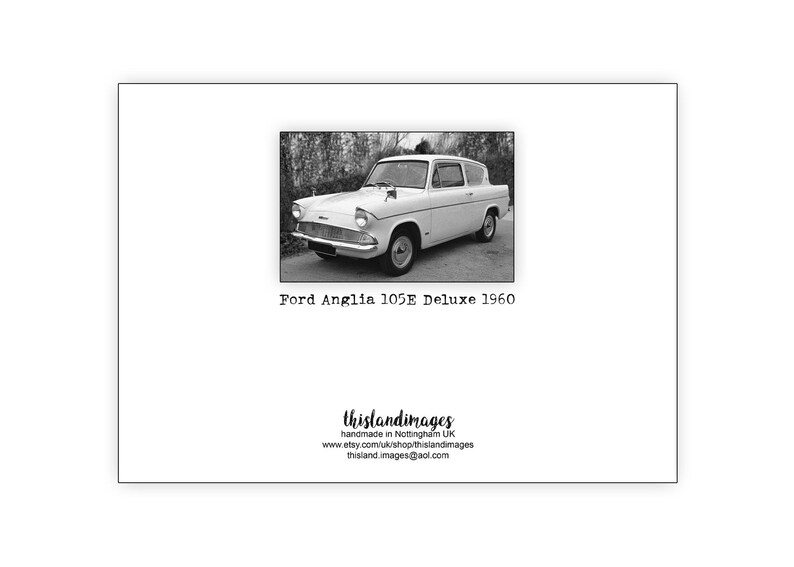 Classic Car Birthday Card. Ford Anglia. Personalise It Choice of Sizes ...