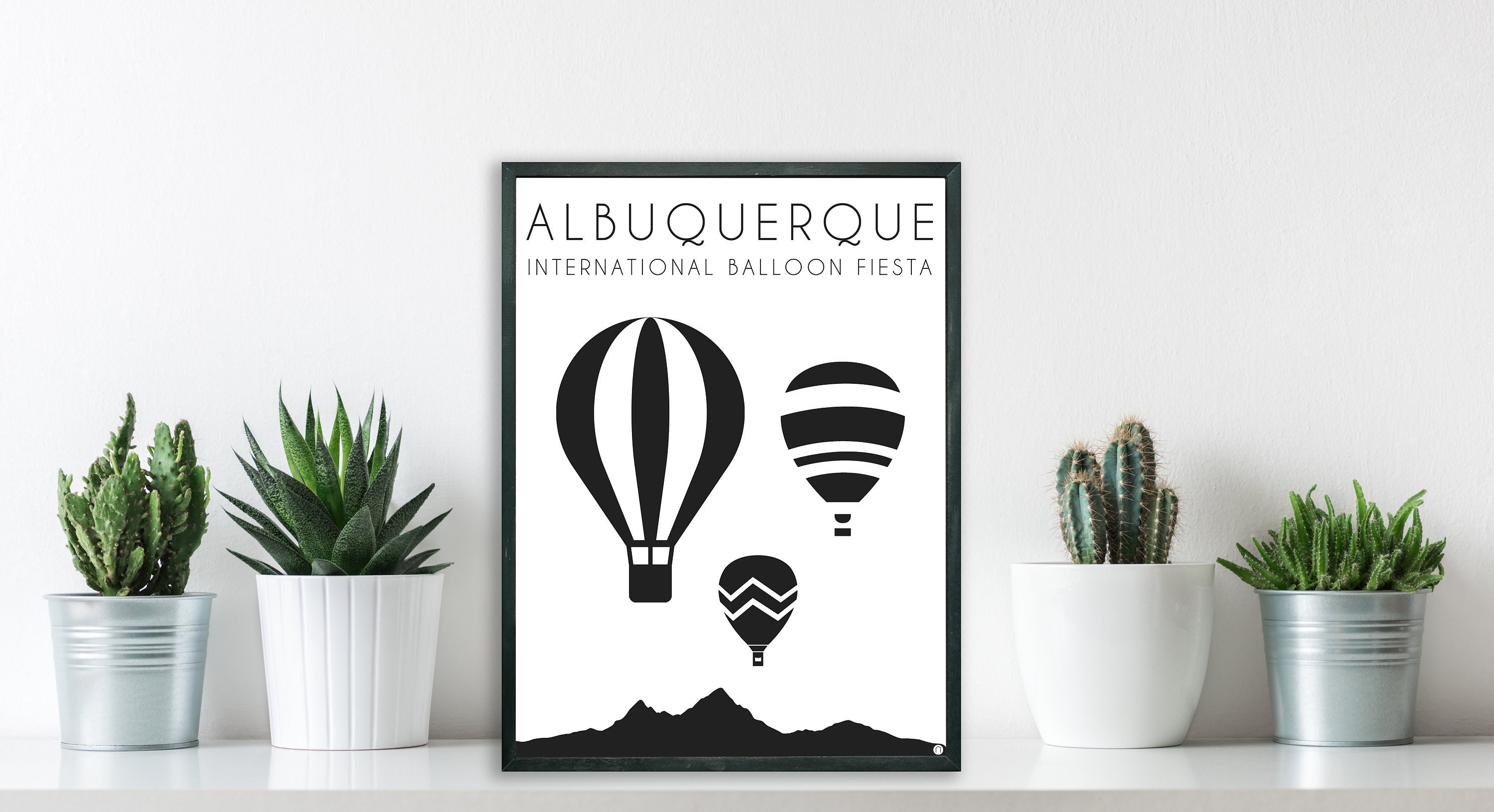 Albuquerque International Balloon Fiesta Poster - Black and White ...