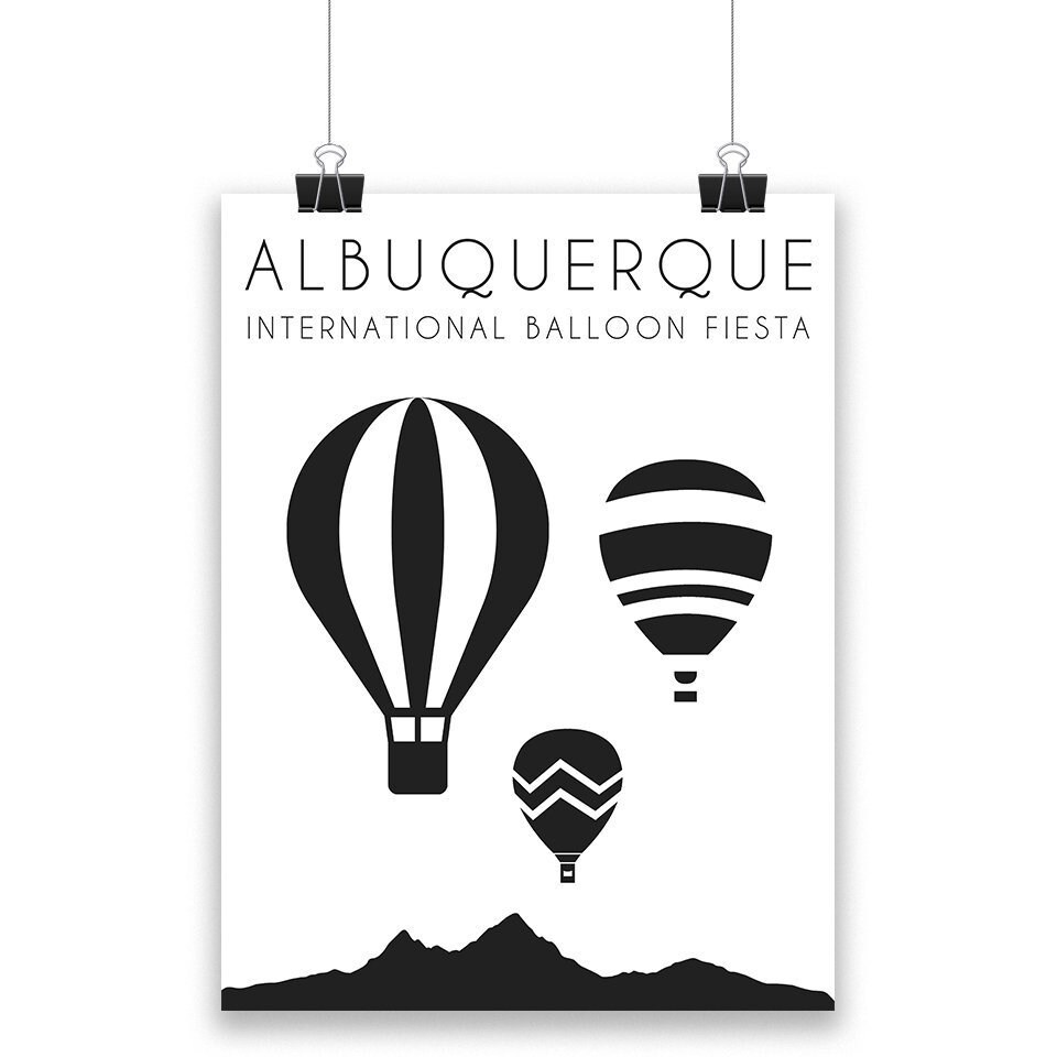 Albuquerque International Balloon Fiesta Poster - Black and White ...