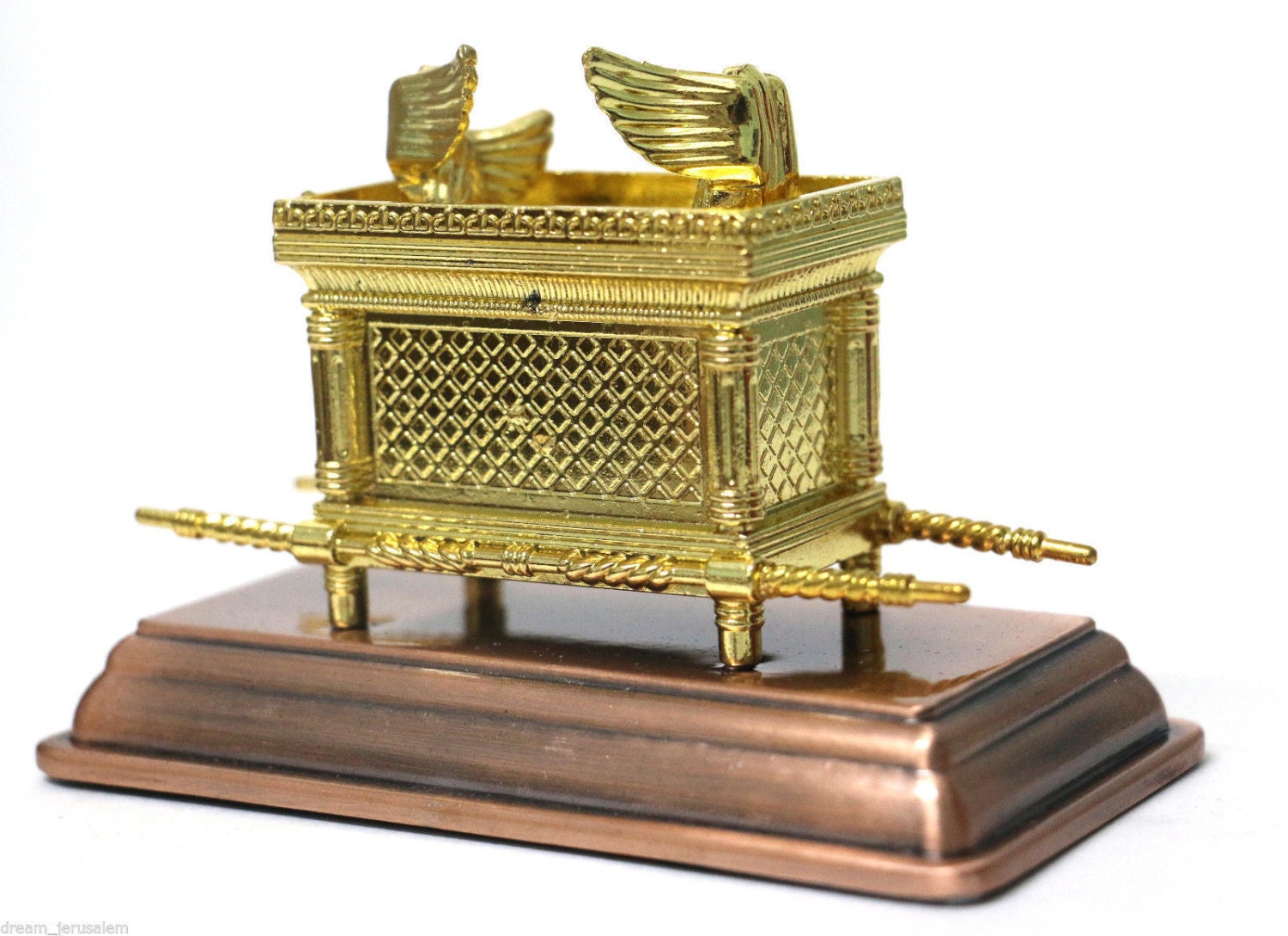 Gold Jewish Ark of the Covenant Testimony Copper Base Replica Judaica ...