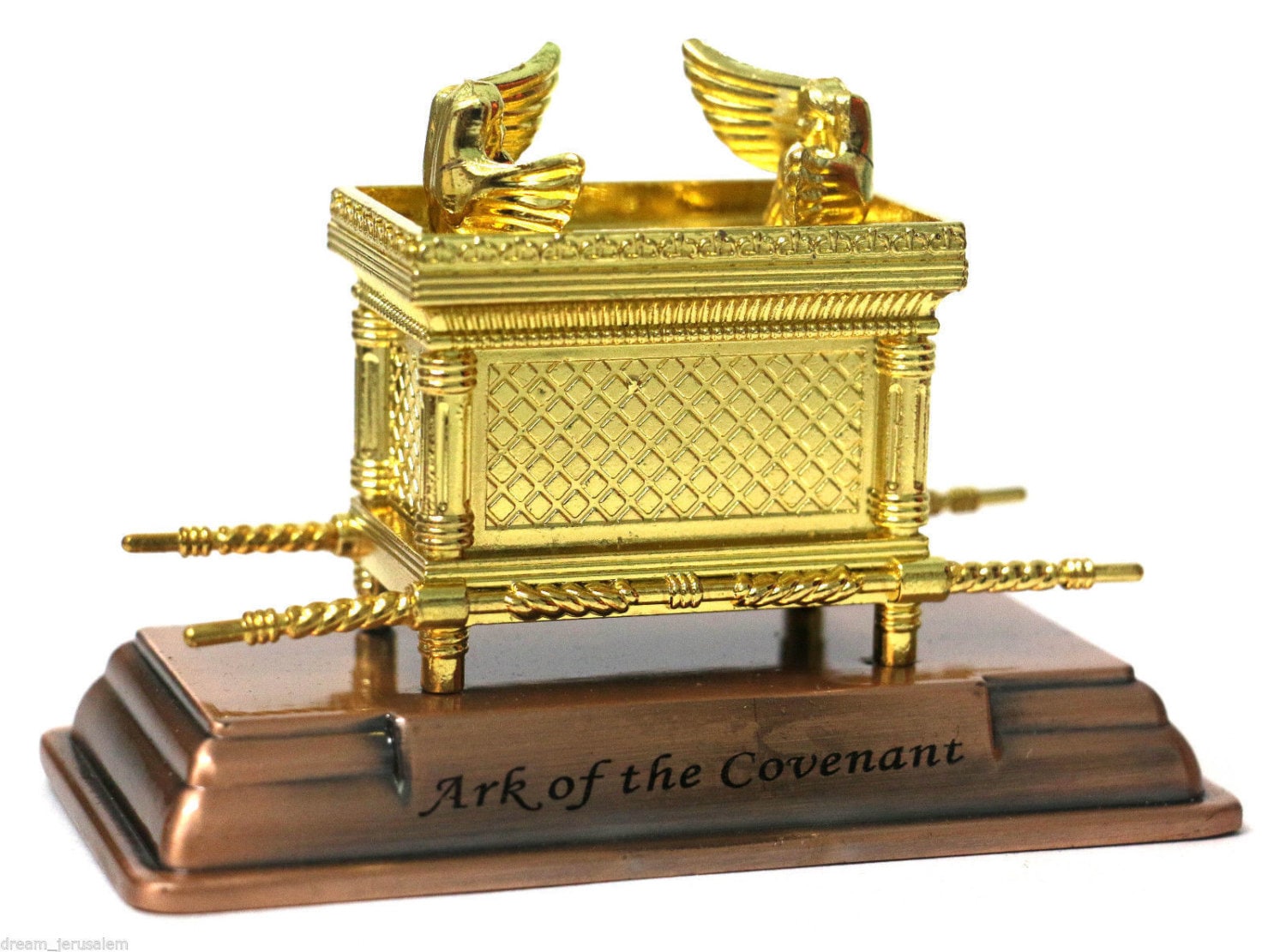 Gold Jewish Ark of the Covenant Testimony Copper Base Replica Judaica ...