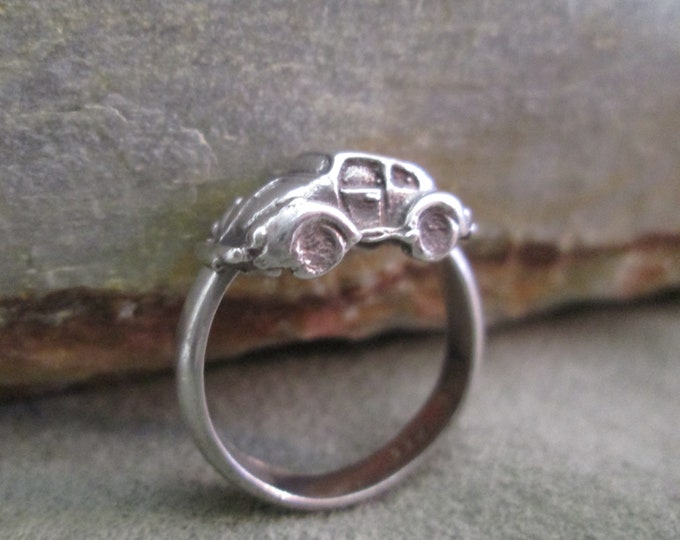 VW Bug Ring Sterling Silver Artisan Sculpted Classic 1960s Car Spinner ...