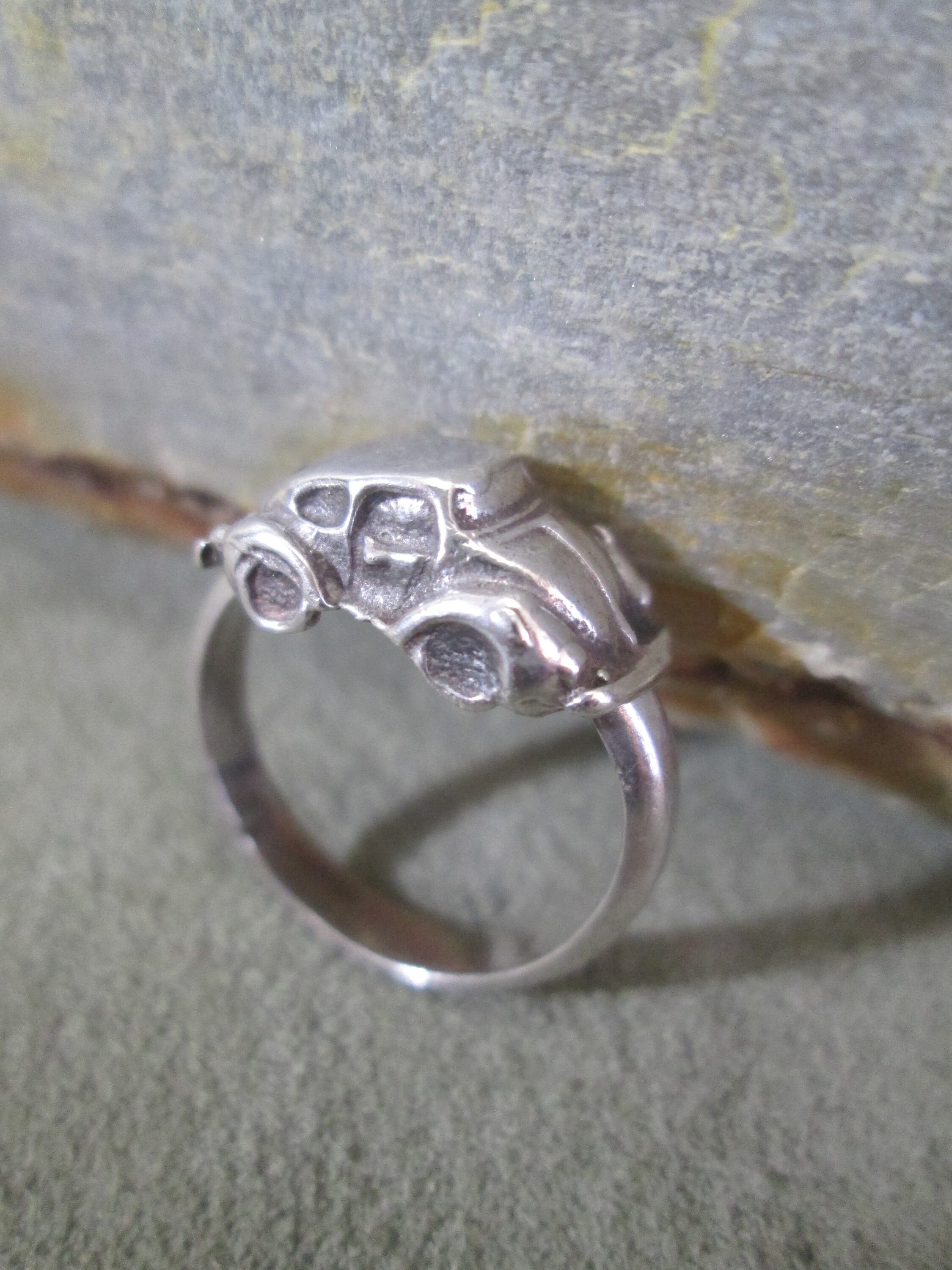 VW Bug Ring Sterling Silver Artisan Sculpted Classic 1960s Car - Etsy