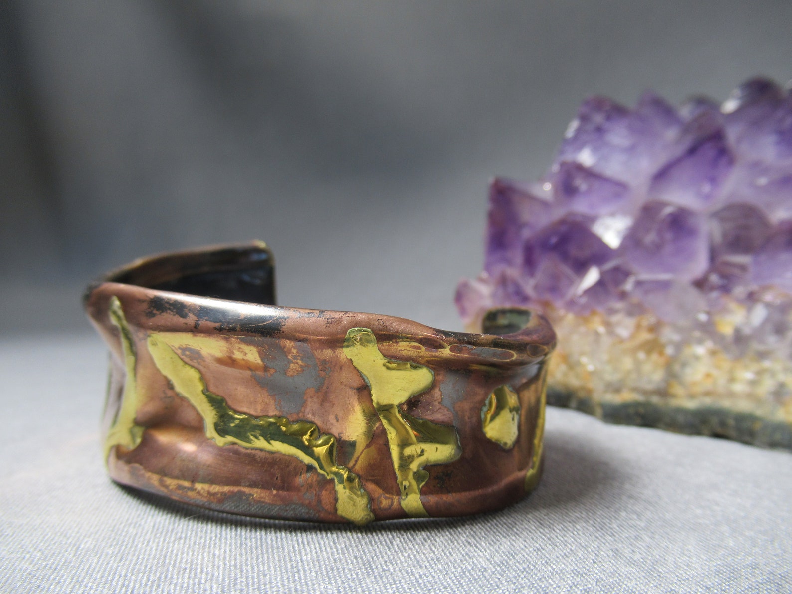 Folded Bronze Cuff Bracelet Post Modern Brutal Beauty Mixed - Etsy