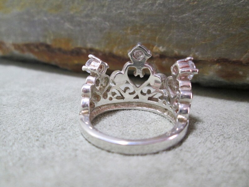 Crystal Crown Ring Sterling Silver Three Point Crown - Etsy