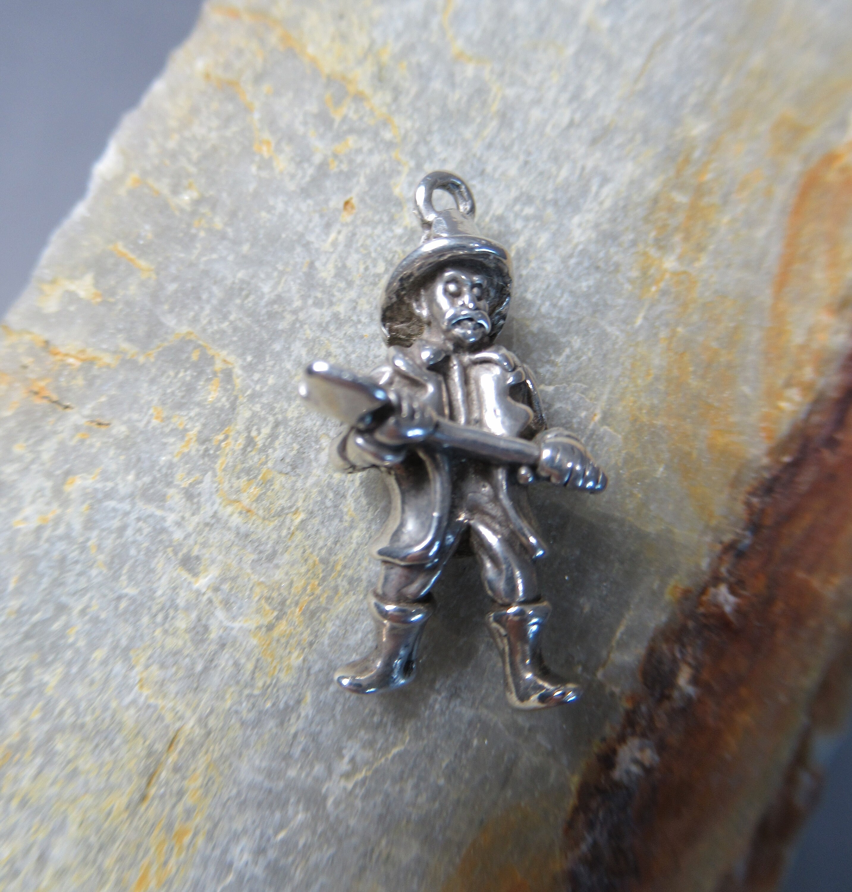 Sterling Silver Fireman Charm Fire Fighter With Axe - Etsy