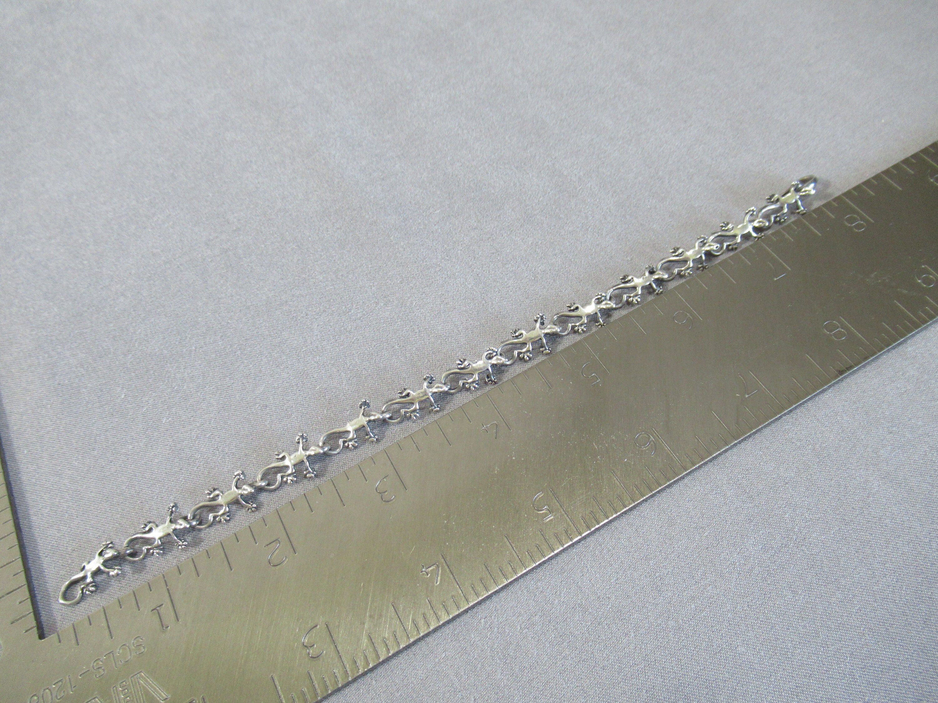 Sterling Lizard Bracelet Artisan Silver Reptile Chain - Etsy