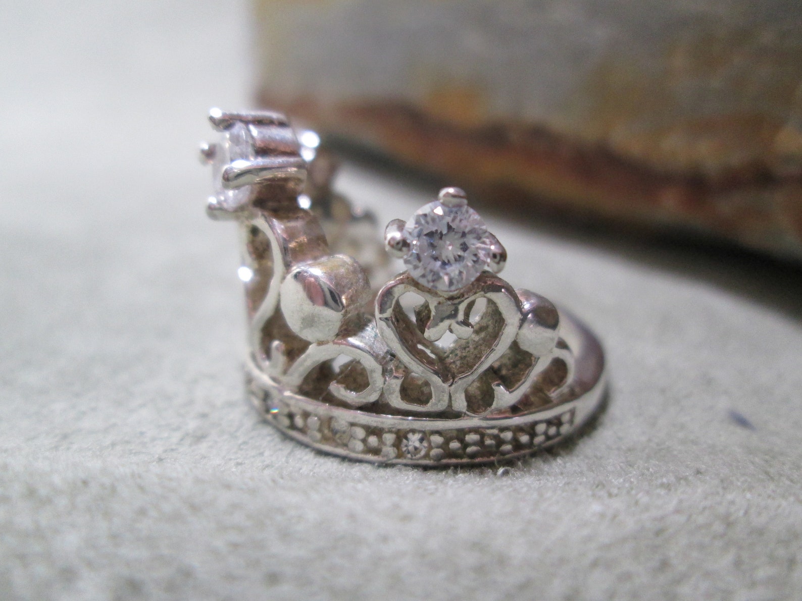 Crystal Crown Ring Sterling Silver Three Point Crown - Etsy