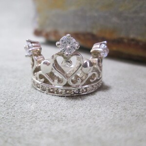 Crystal Crown Ring Sterling Silver Three Point Crown - Etsy