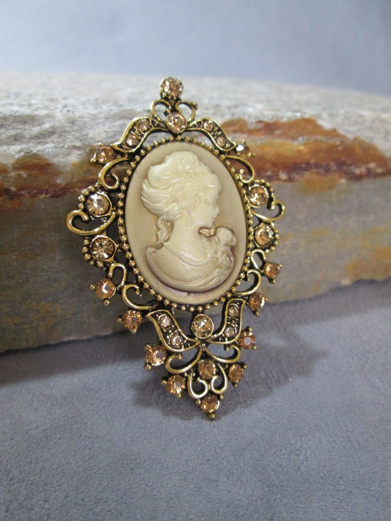 Regency Style Cameo Brooch Bridgerton Party Sparkle Style - Etsy