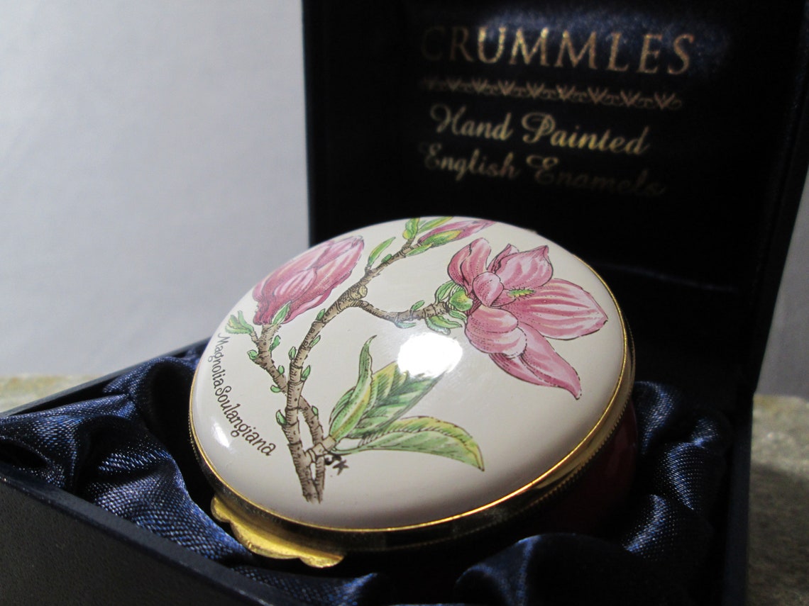 Crummles Enamel Box MAGNOLIA Soulangiana Flower - Etsy