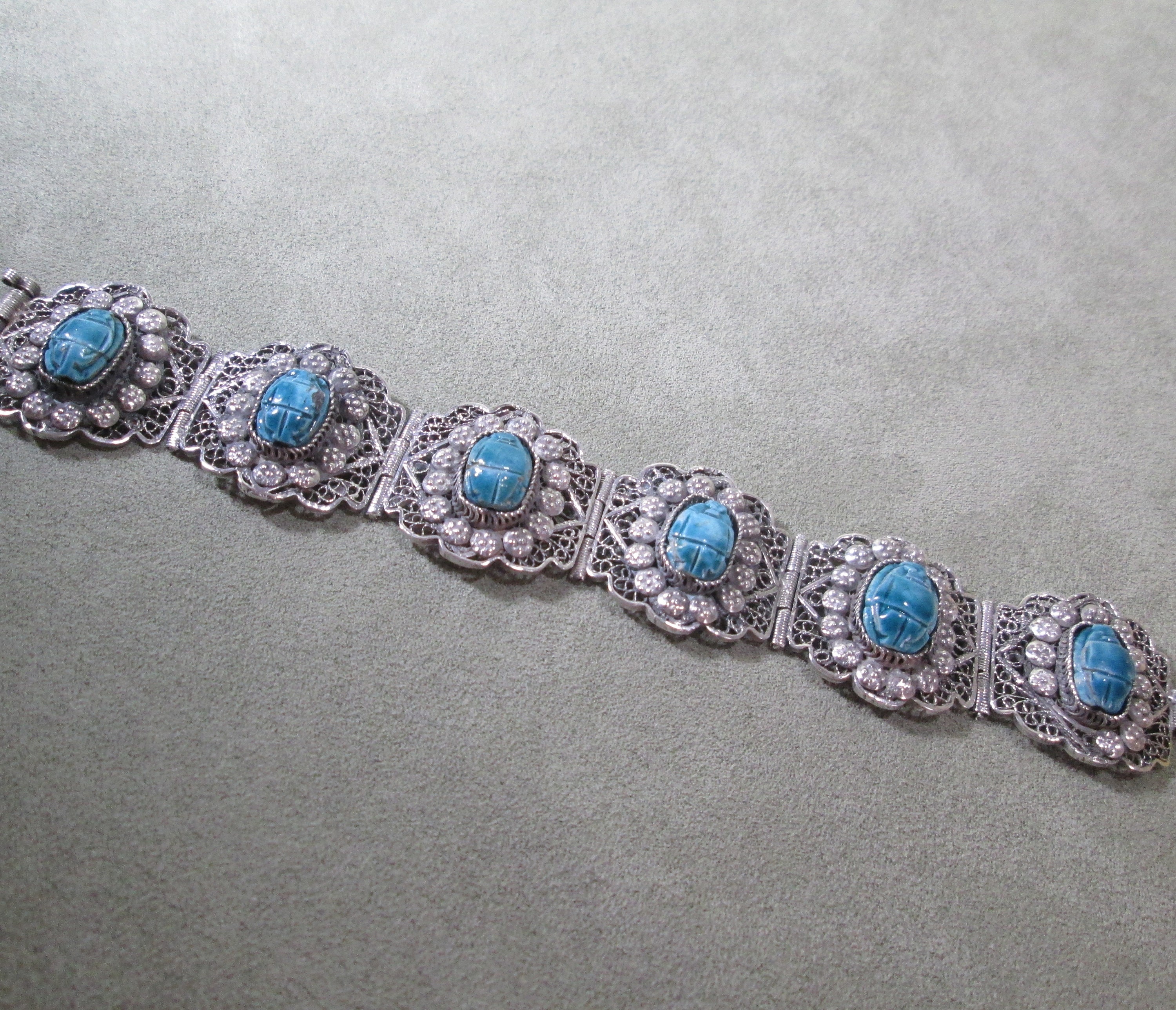 Sterling Silver SCARAB Cuff Bracelet, Persian Filigree - Etsy