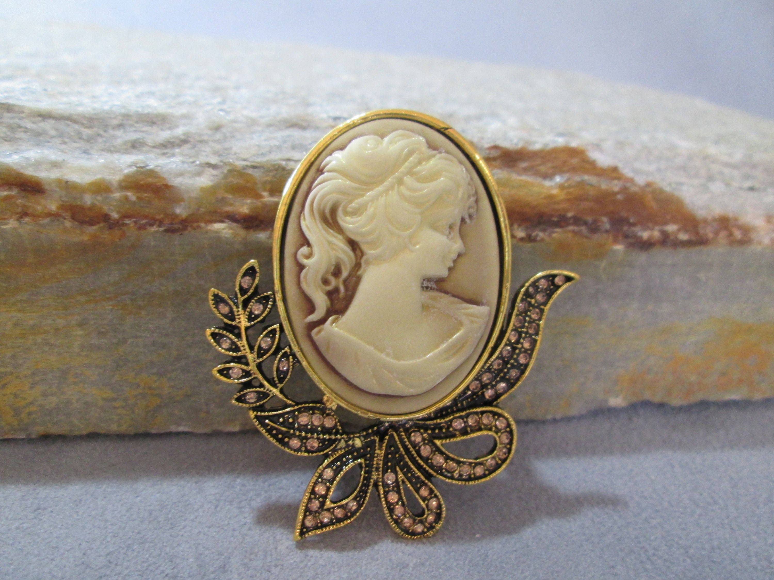 Regency Style Cameo Brooch Bridgerton Party Sparkle Style - Etsy