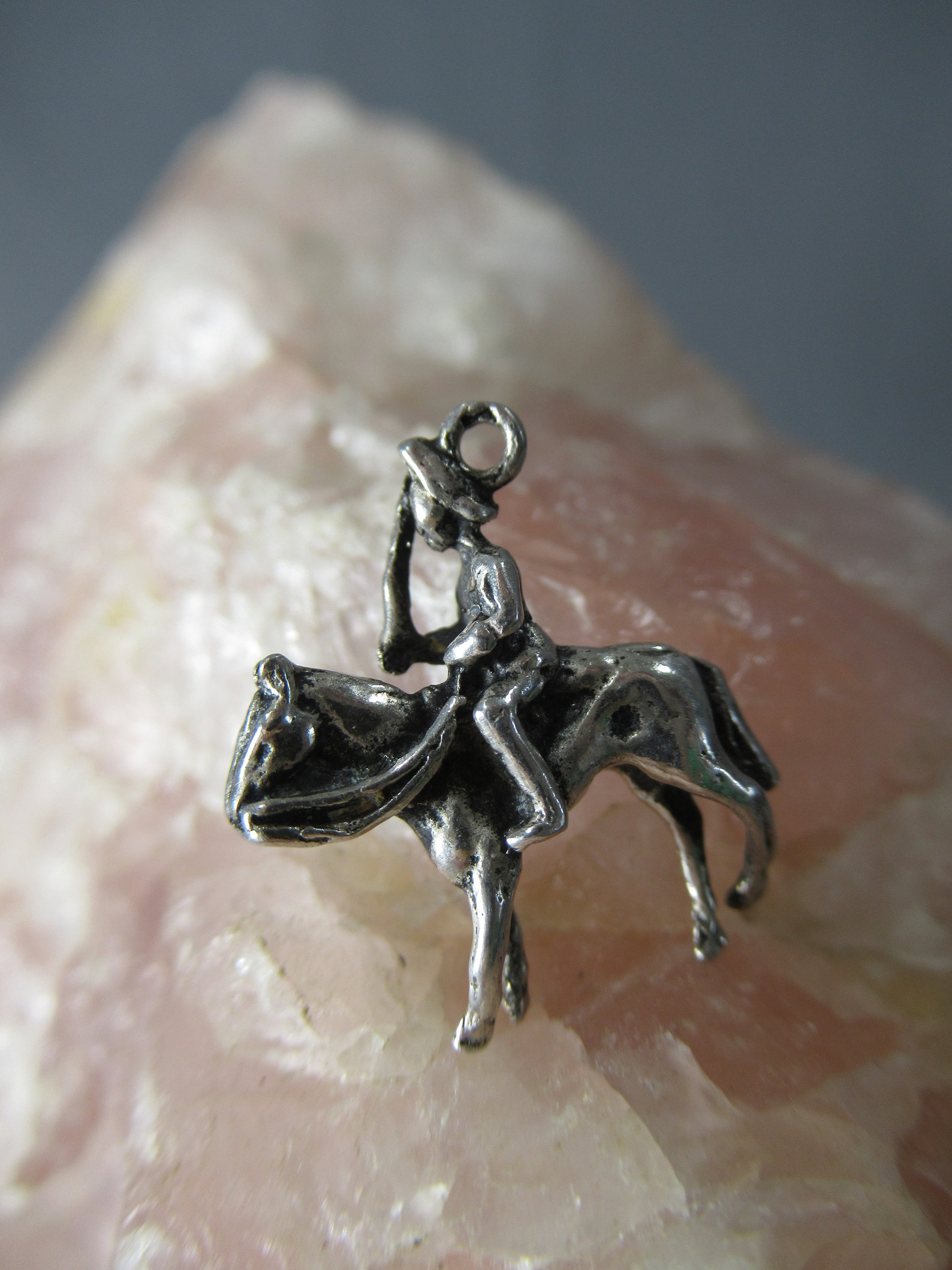 Silver Cowboy Charm Sterling Silver Mounted Cavalry - Etsy