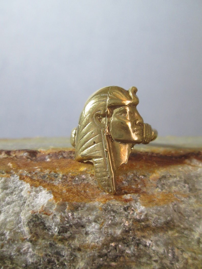 Bronze Pharaoh Ring Artisan Cast Egyptian Arts and Crafts | Etsy