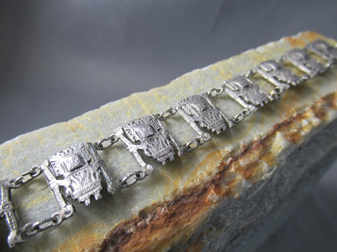 Inca Sun God Bracelet Peruvian Fine Silver Inti - Etsy