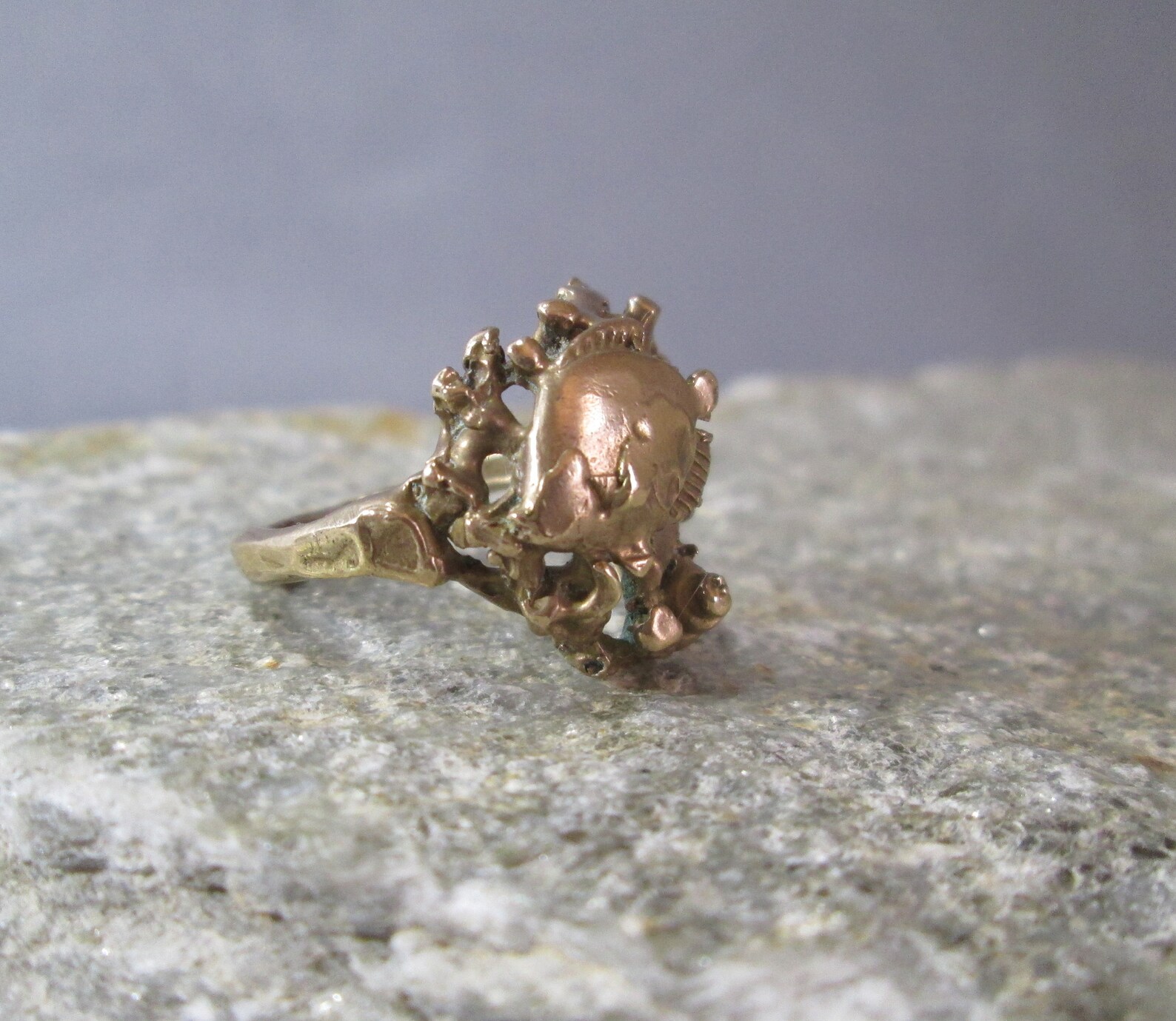 Artisan Bronze Ring TWO FISH Tropical Coral Reef Arts And | Etsy