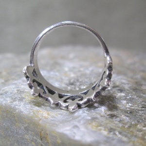 Sterling Silver Ring, Crown and Scepter Pierced Work Band, Three Crowns ...