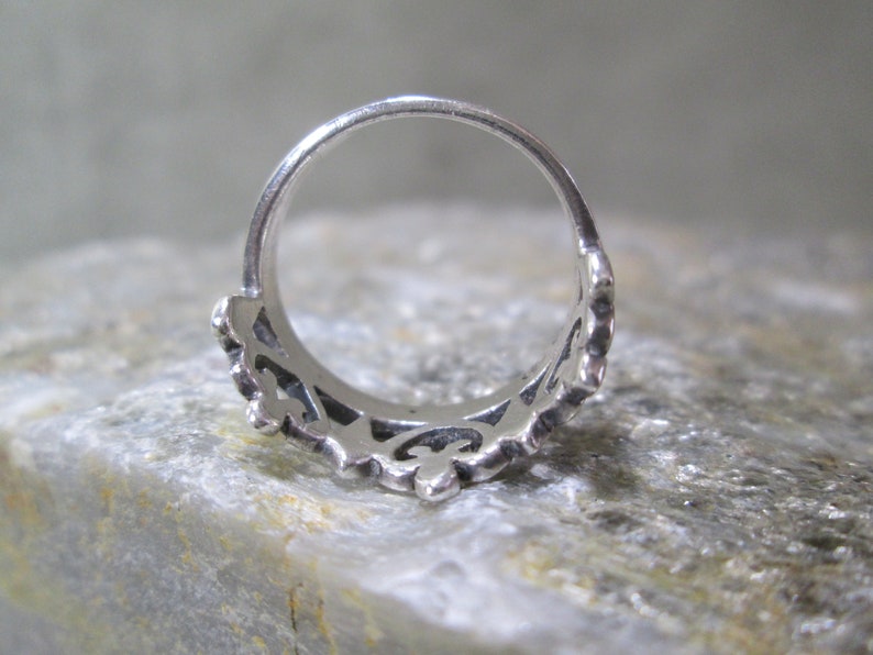 Sterling Silver Ring Crown and Scepter Pierced Work Band - Etsy