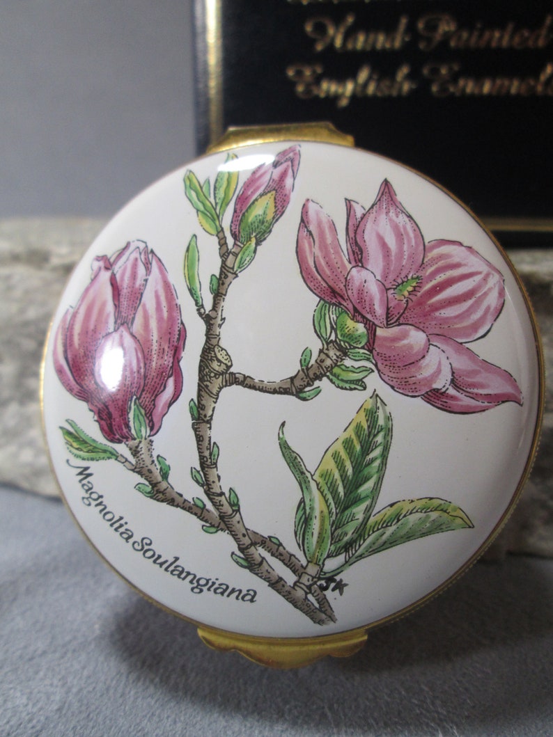 Crummles Enamel Box MAGNOLIA Soulangiana Flower - Etsy