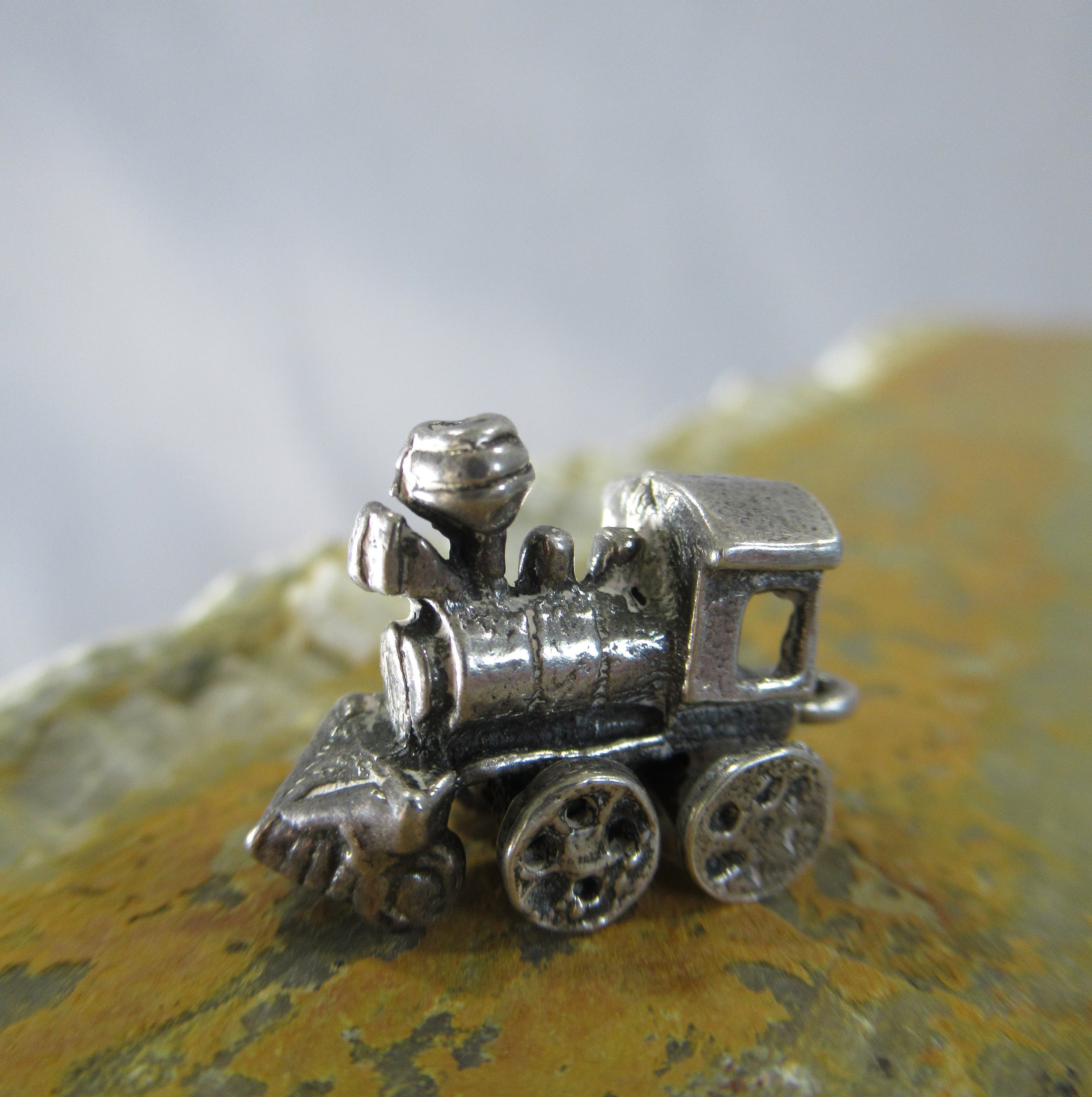 Steam Engine Locomotive Charm Sterling Silver Choo Choo Train - Etsy