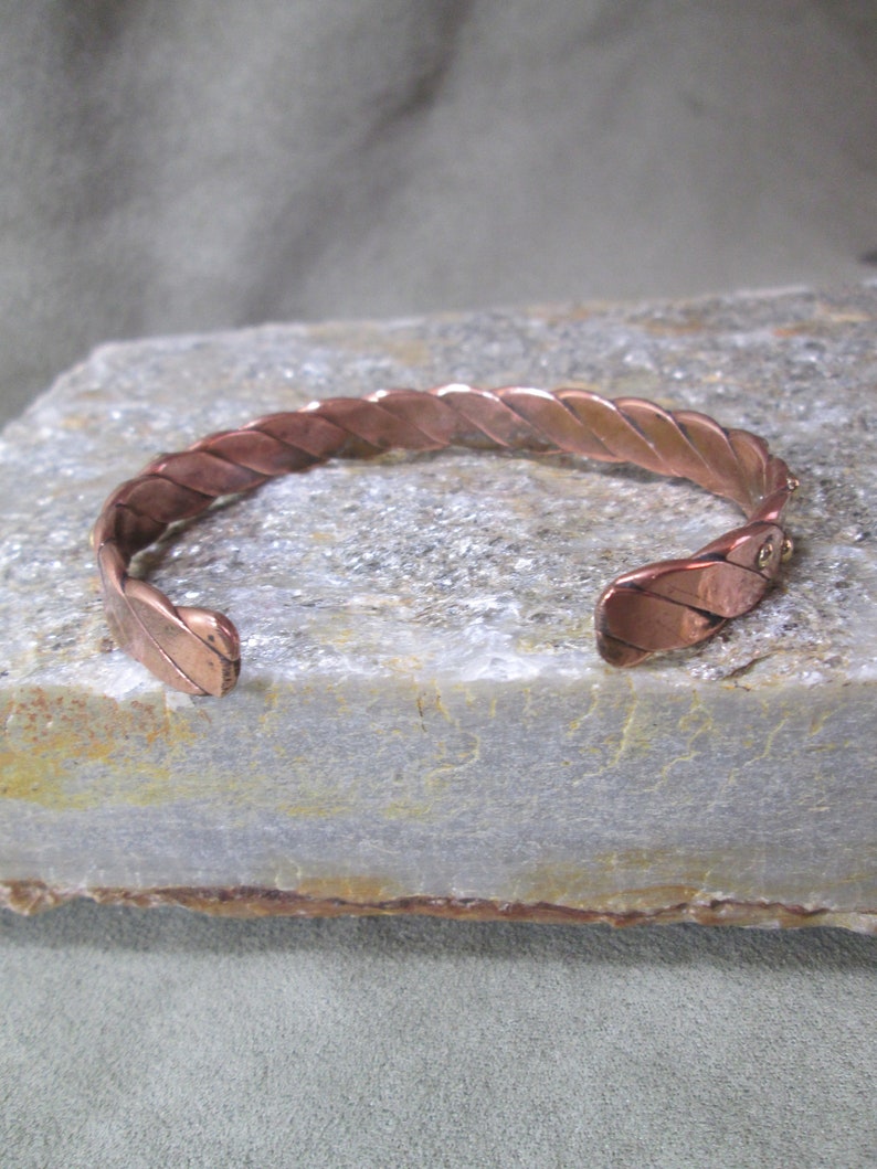 Mixed Metal Copper Cuff Bracelet Braided Copper With Brass | Etsy